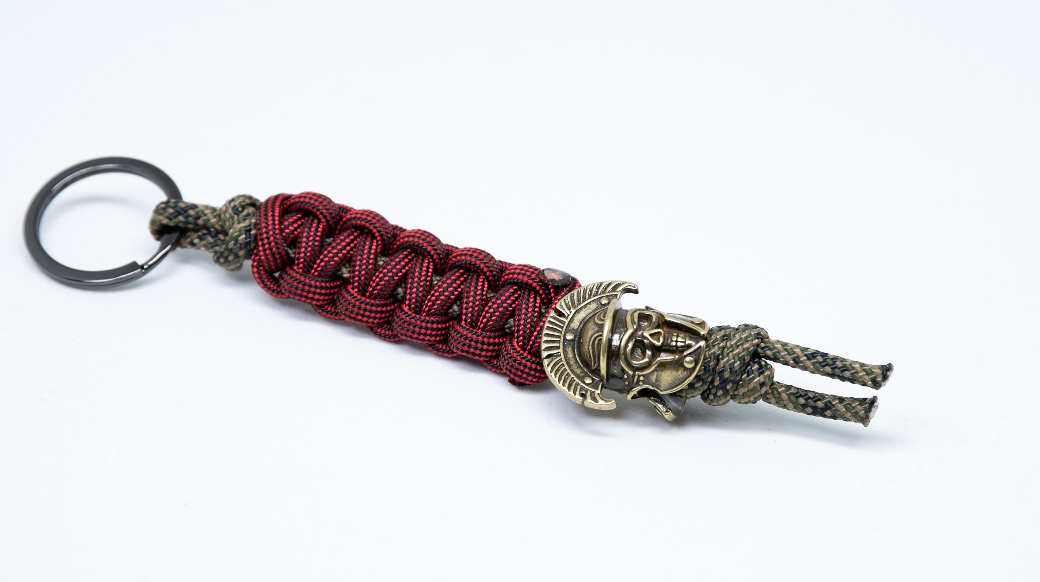 Roman Warrior Camo Skeleton Keychain